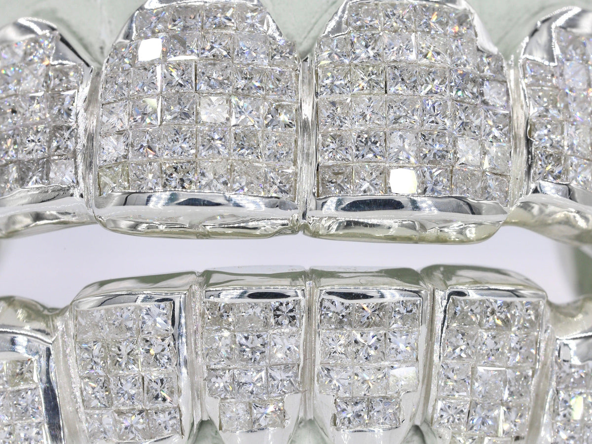Invisible Set Princess Cut Diamond Grillz - VVS Lab Diamonds ...