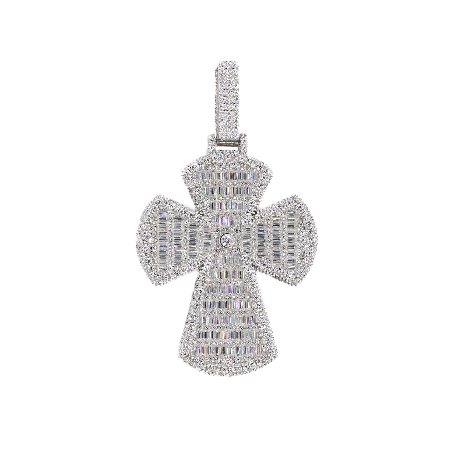 Baguette Bubble Cross VVS Moissanite Diamonds Pendant – Moissanite Bazaar