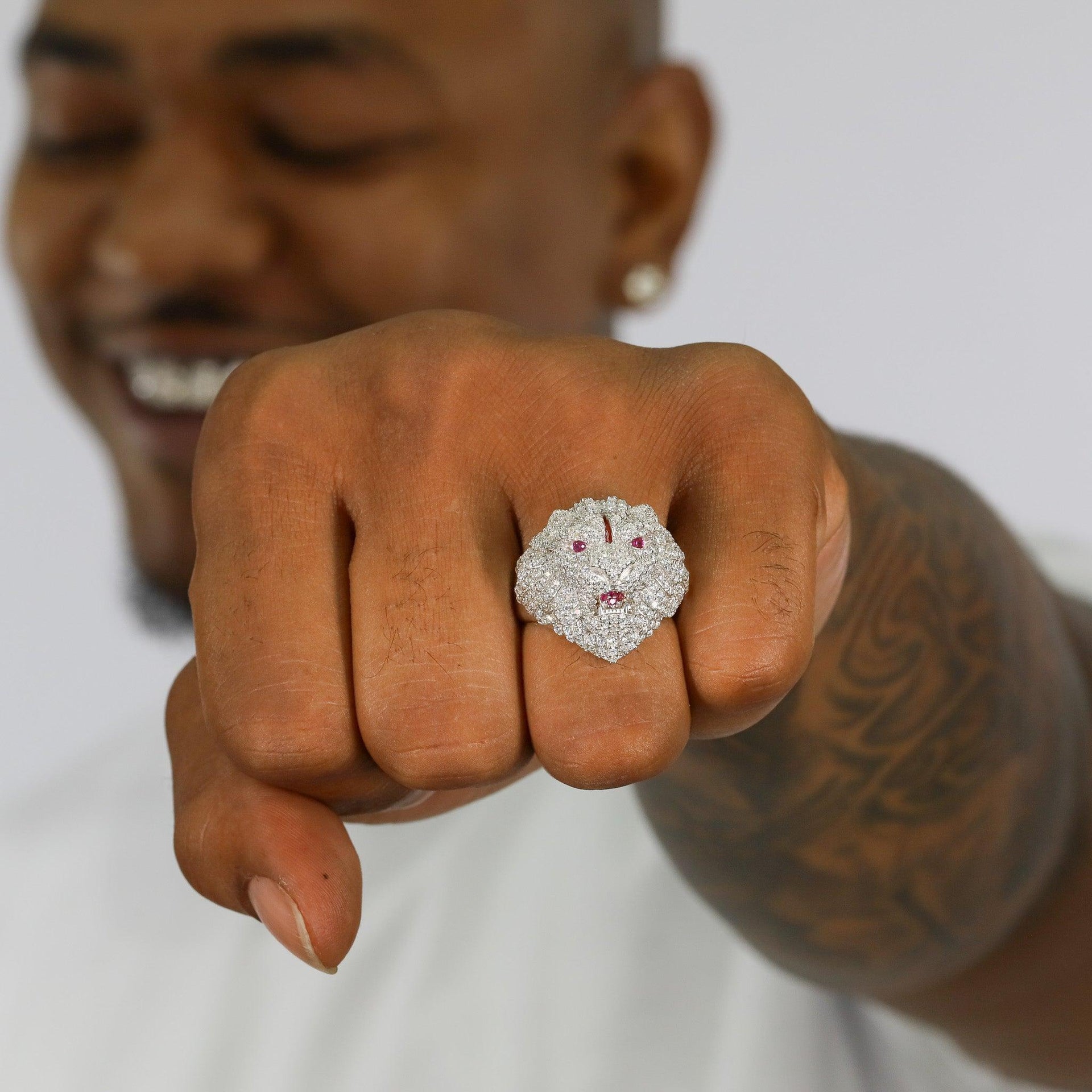 Iced Out Tiger VVS Moissanite Diamond Ring – Moissanite Bazaar