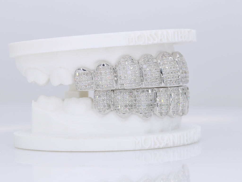 Invisible Set Princess Cut VVS Moissanite Diamond Grillz – Moissanite ...