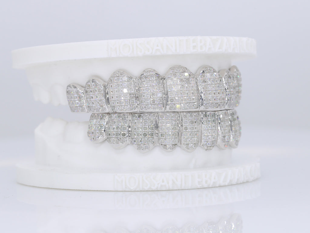 Invisible Set Princess Cut VVS Moissanite Diamond Grillz – Moissanite ...