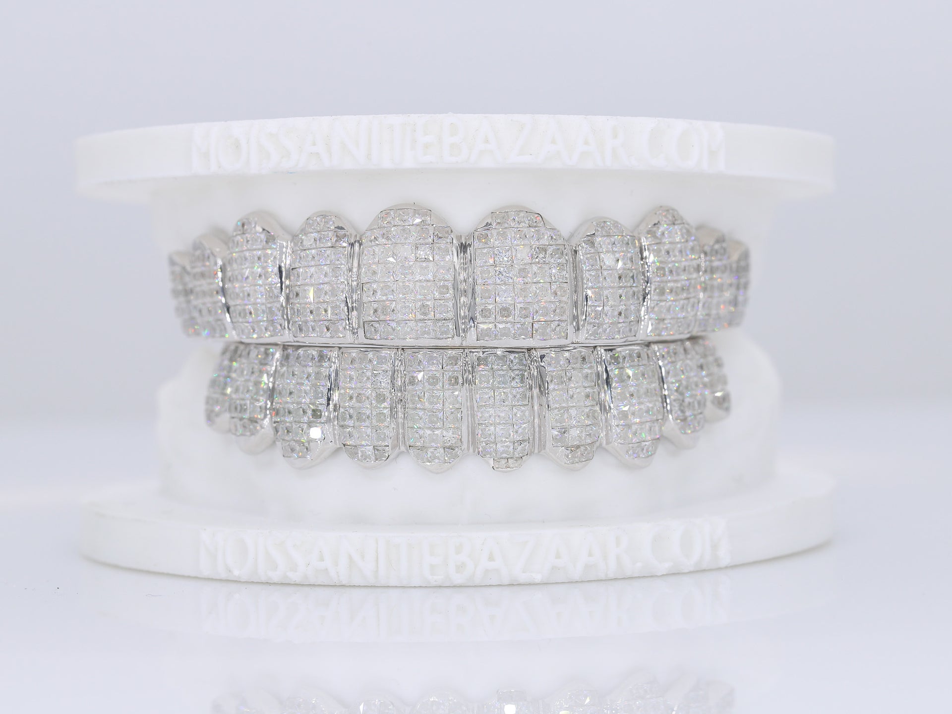 Invisible Set Princess Cut VVS Moissanite Diamond Grillz – Moissanite ...