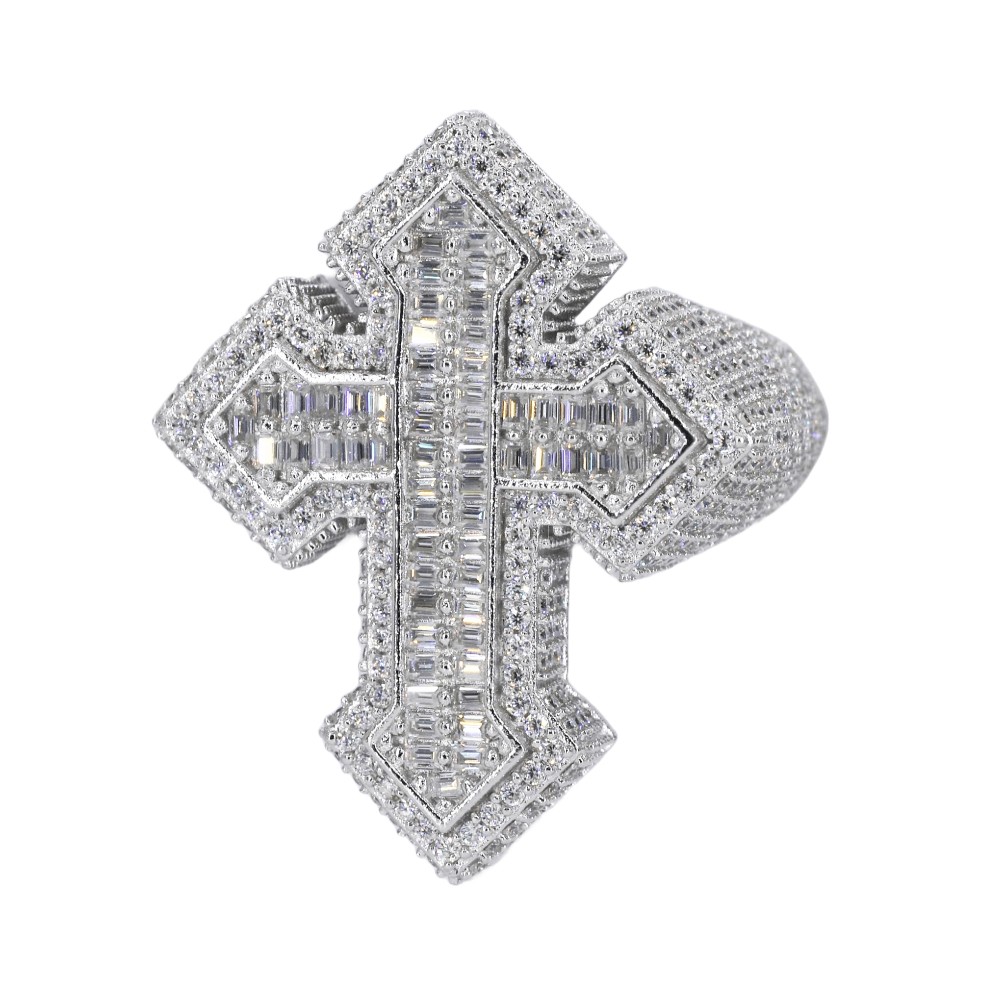 Cross Ring VVS Moissanite Diamond Ring – Moissanite Bazaar