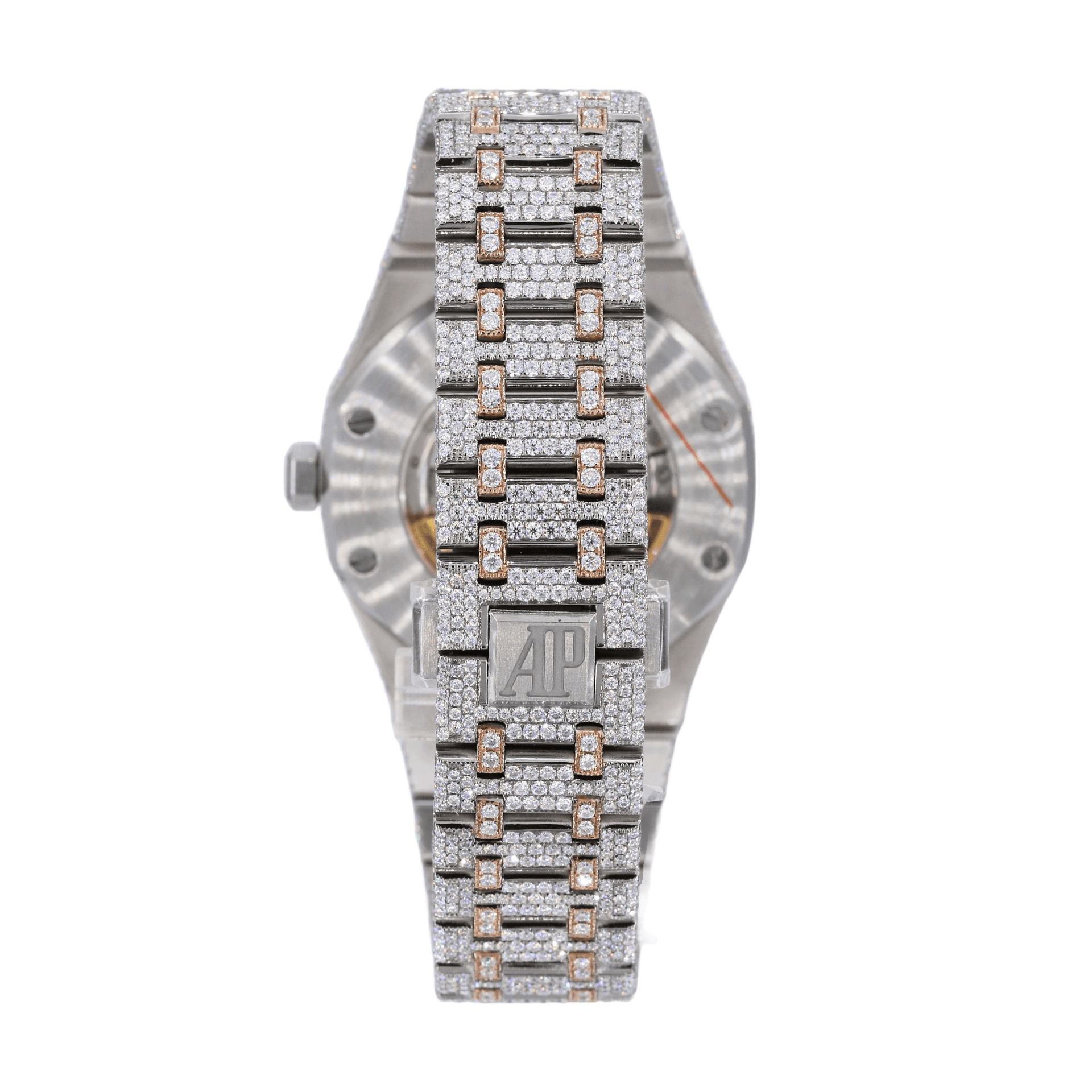 AP Stainless Steel 41MM Moissanite Diamond Watch 25CT With Two-Tone Op ...