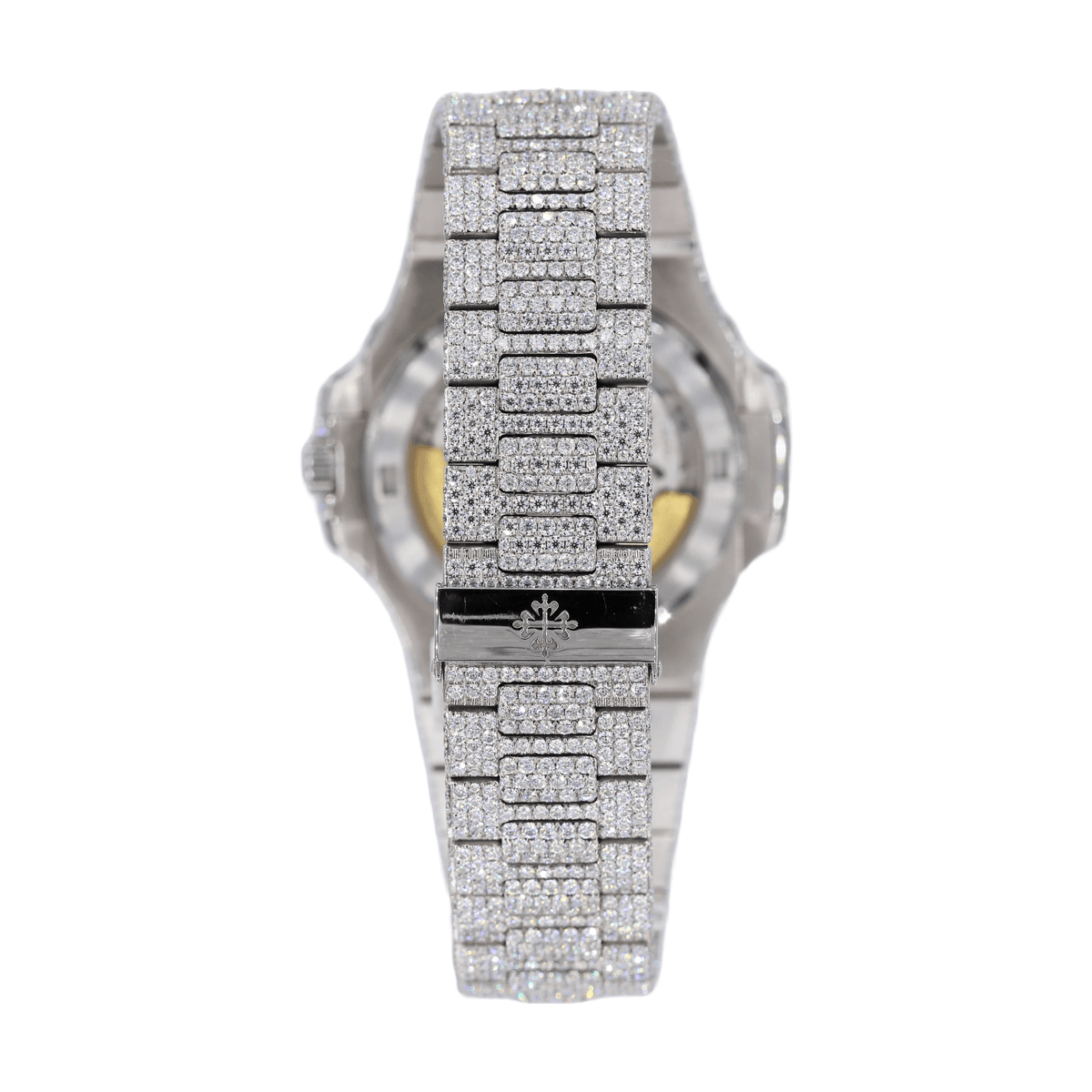 PT 41MM VVS Moissanite Diamond Two Row Stone Bezel Watch 22CT ...