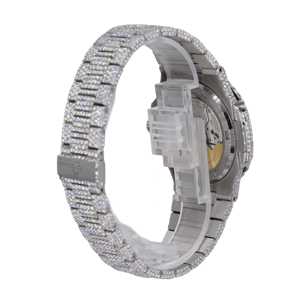 PT 41MM VVS Moissanite Diamond Two Row Stone Bezel Watch 22CT ...