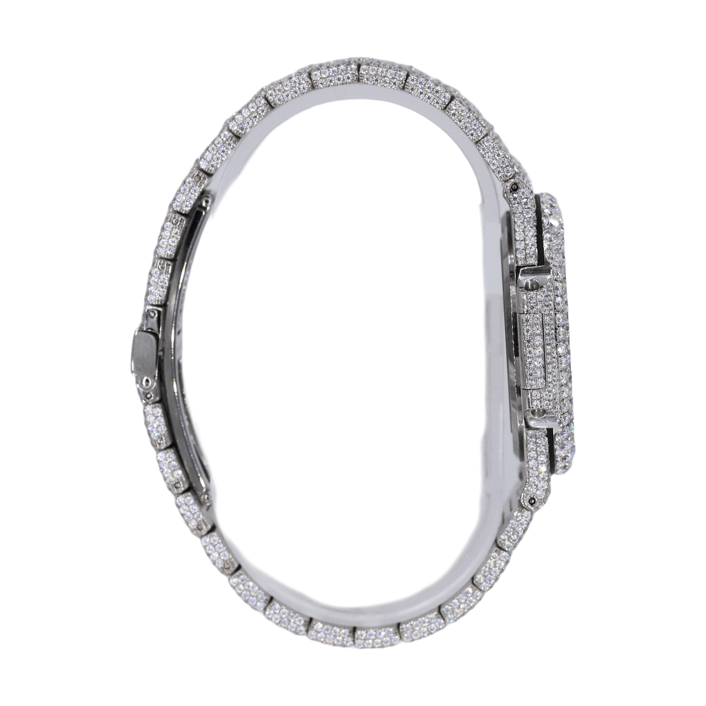 PT 41MM VVS Moissanite Diamond Two Row Stone Bezel Watch 22CT ...