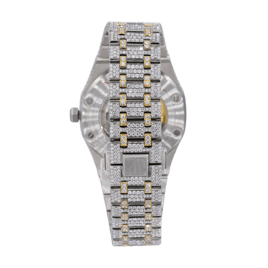 AP Stainless Steel 41MM Moissanite Diamond Watch 25CT With Two-Tone Op ...