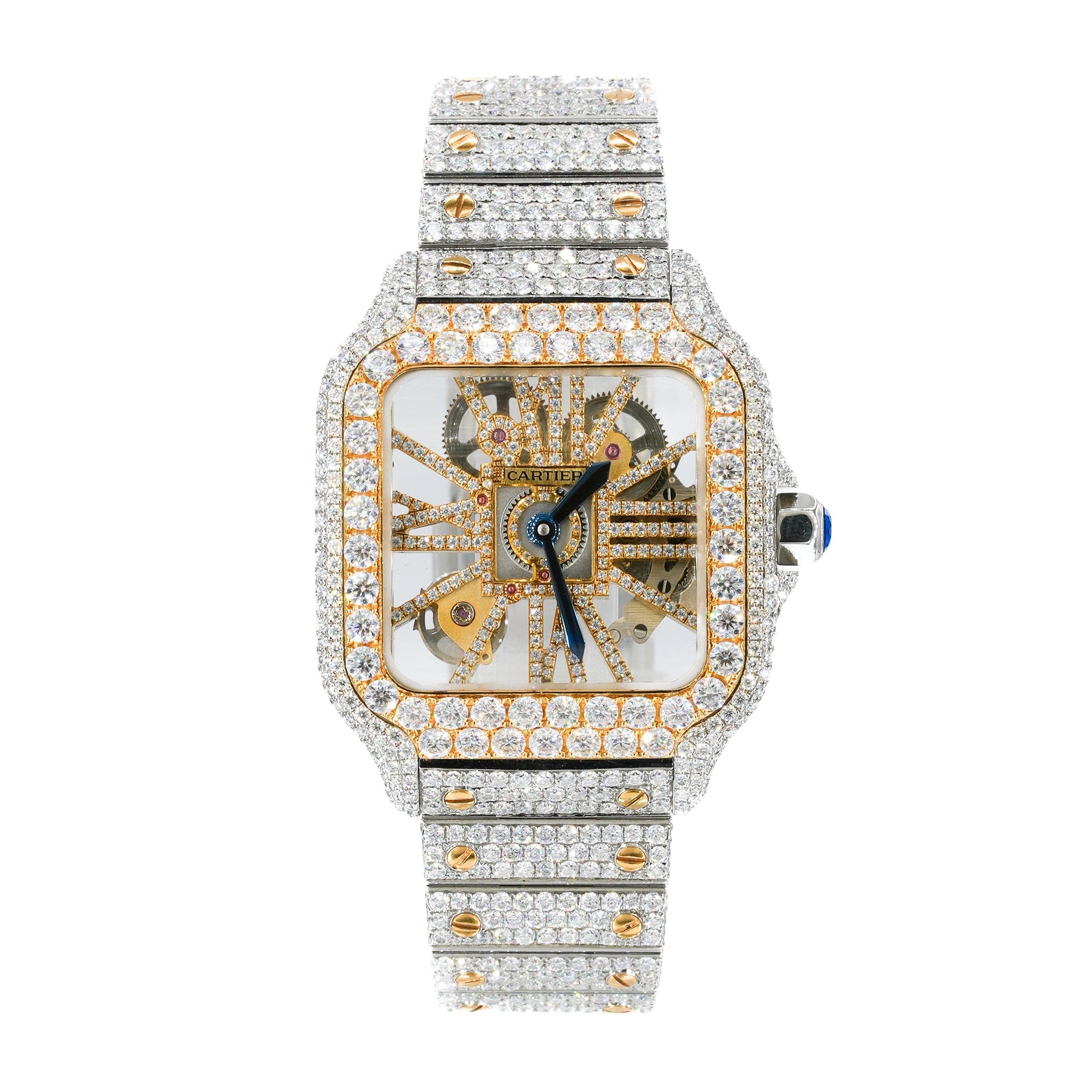 CS Skeleton Two-Tone 41MM VVS Moissanite Diamond Watch 20CT ...
