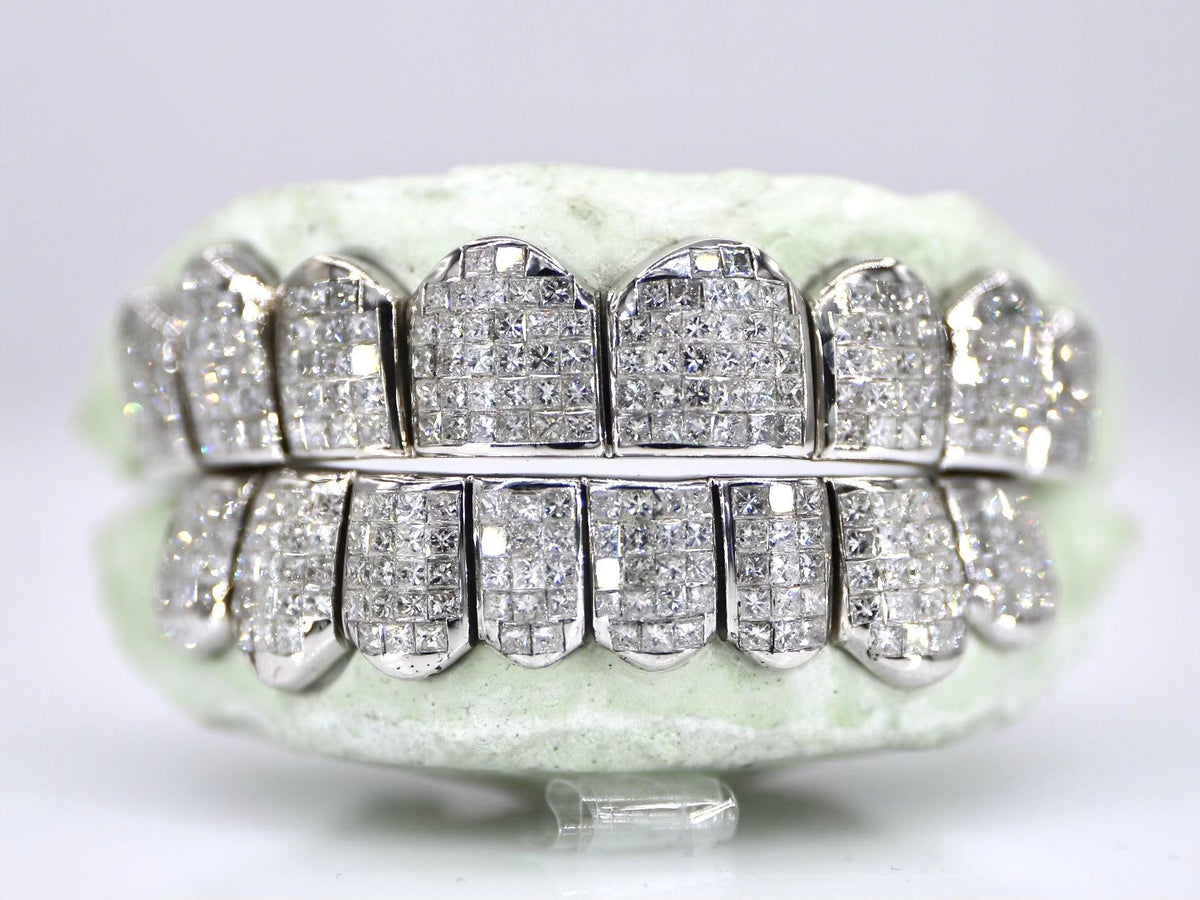 Invisible Set Princess Cut Diamond Grillz - VVS Lab Diamonds ...